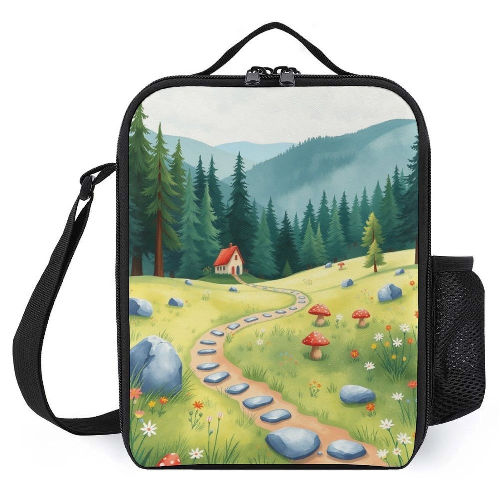 Forest Path Cottage Single Crossbody Bag, Handbag, Men's And Women's ...