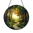Forest Path Stained Glass Style Suncatcher – Scenic Decorative Window ...
