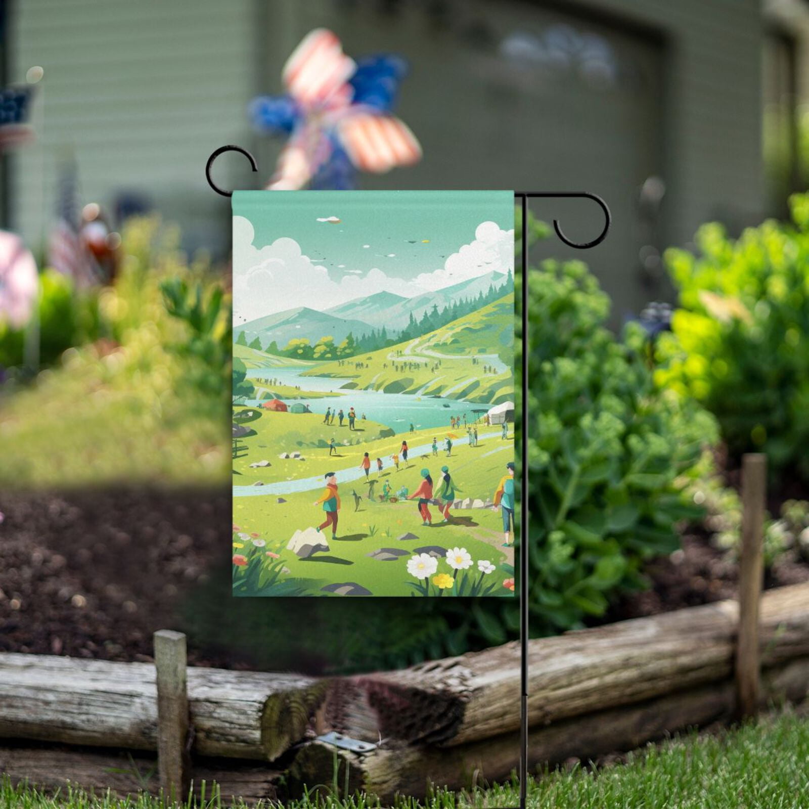 Forest People Garden Flag Double Sided Outdoor Banners for Courtyard ...
