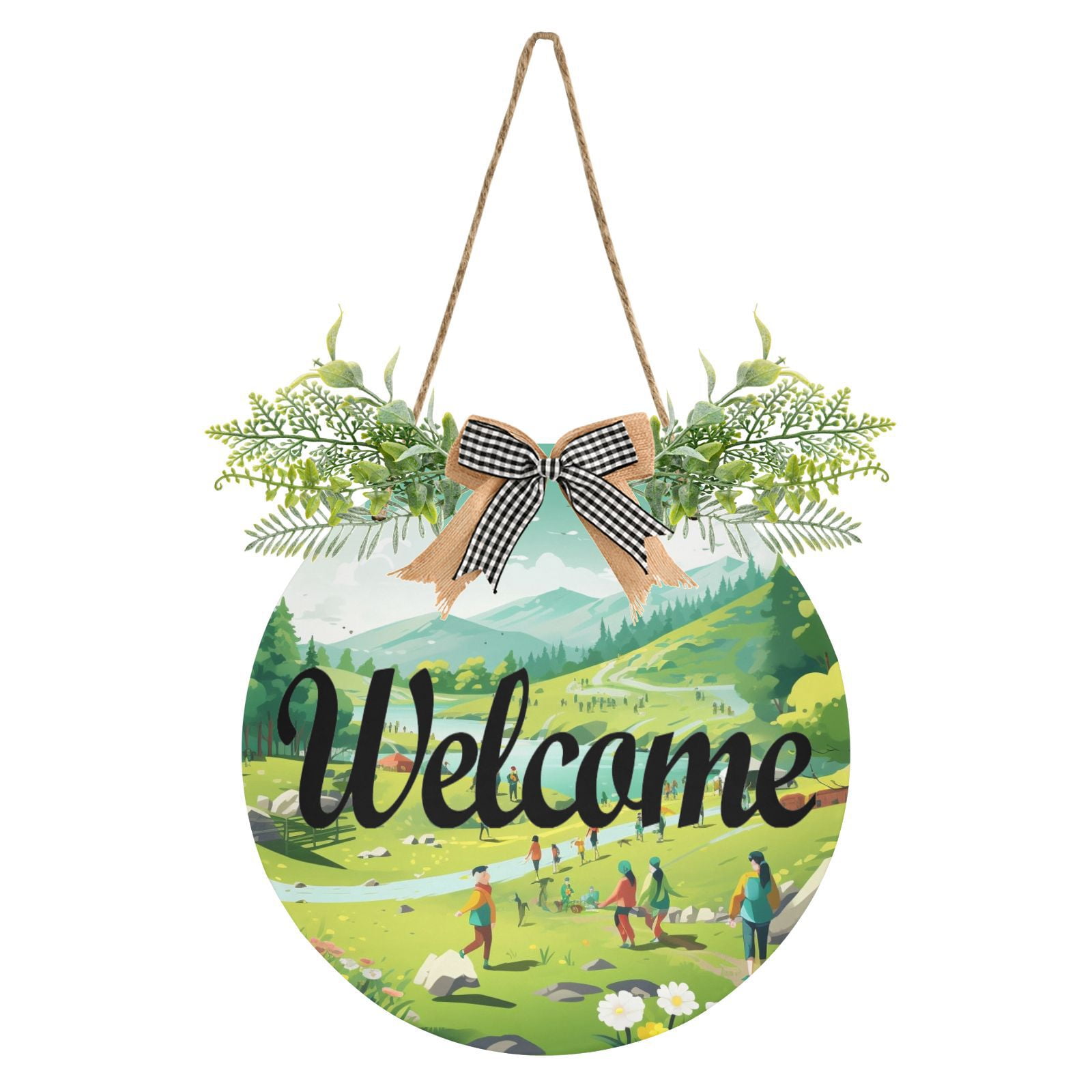 Forest People Welcome Sign for Front Door Wreath Door Sign for ...