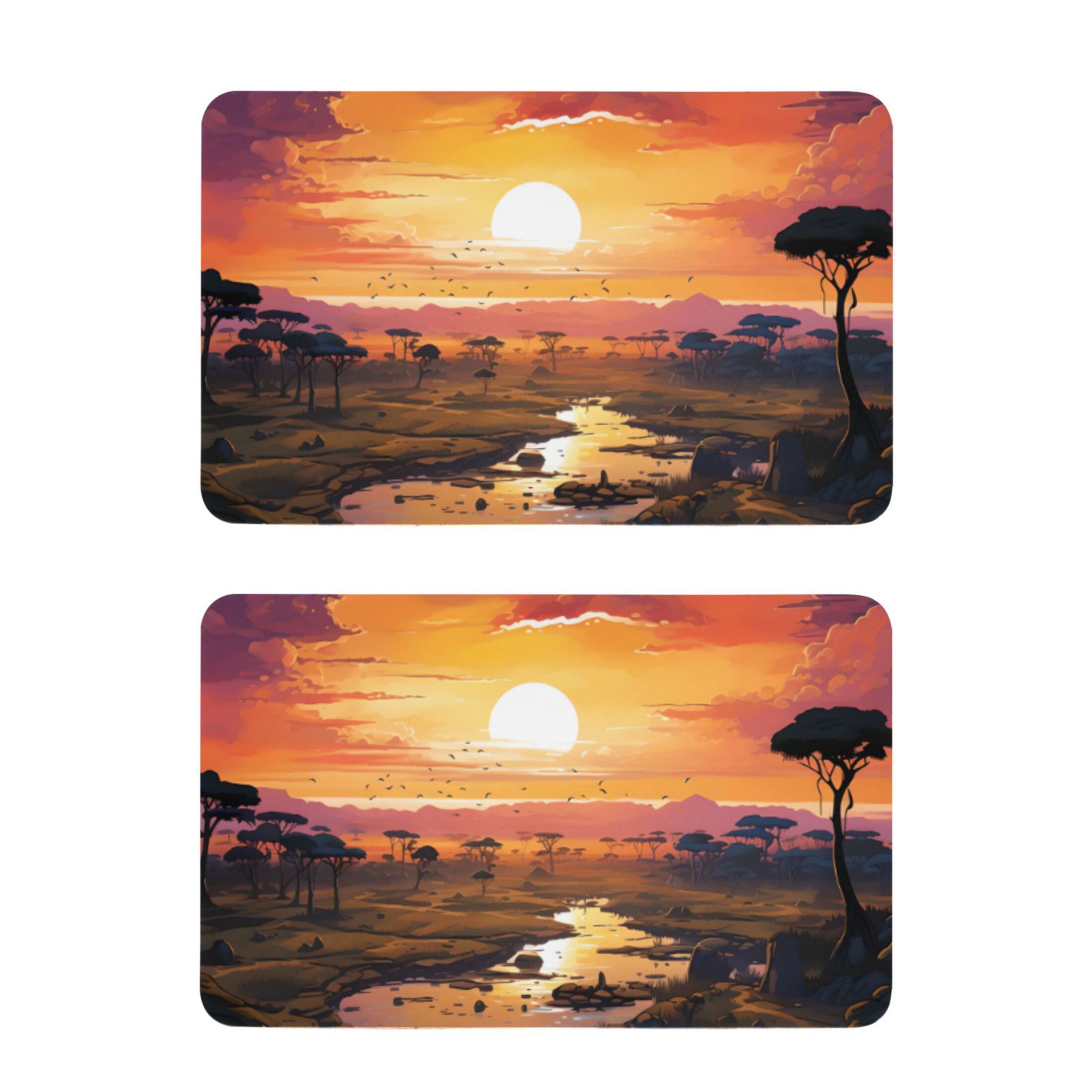 Forest Plain Sun River Refrigerator Magnet Stickers Square Fridge ...