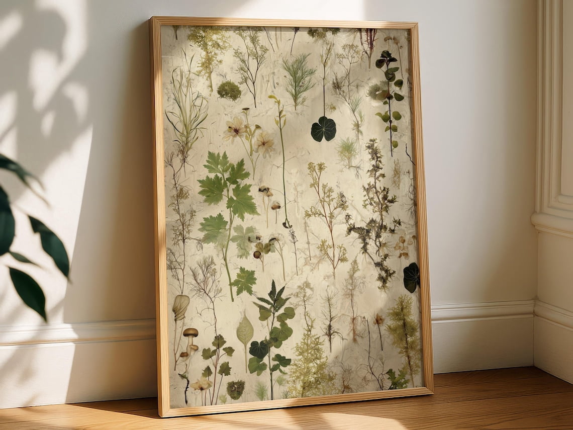 Forest Plant Herbarium Botanical Moss Study Vintage Scientific ...