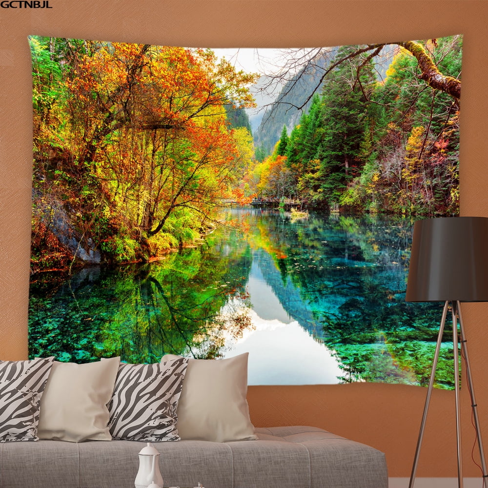 Forest Plant Landscape Tapestry Natural Scenery Backdrop Wall Hanging ...
