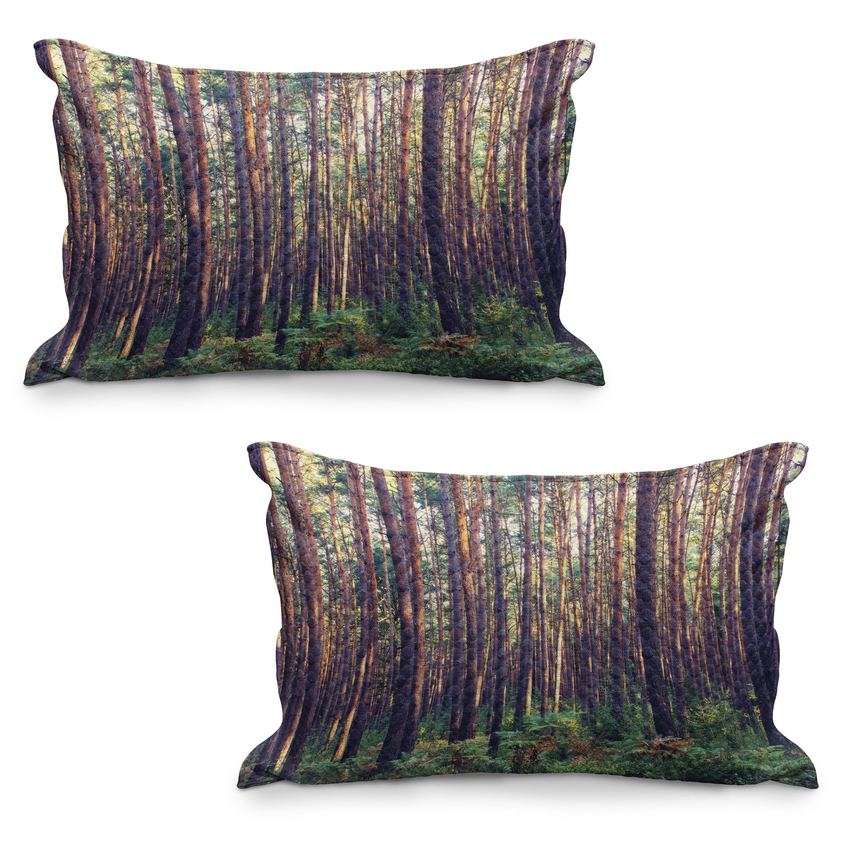 Forest Quilted Pillowcover Set of 2,est in the Morning Tall Trees ...