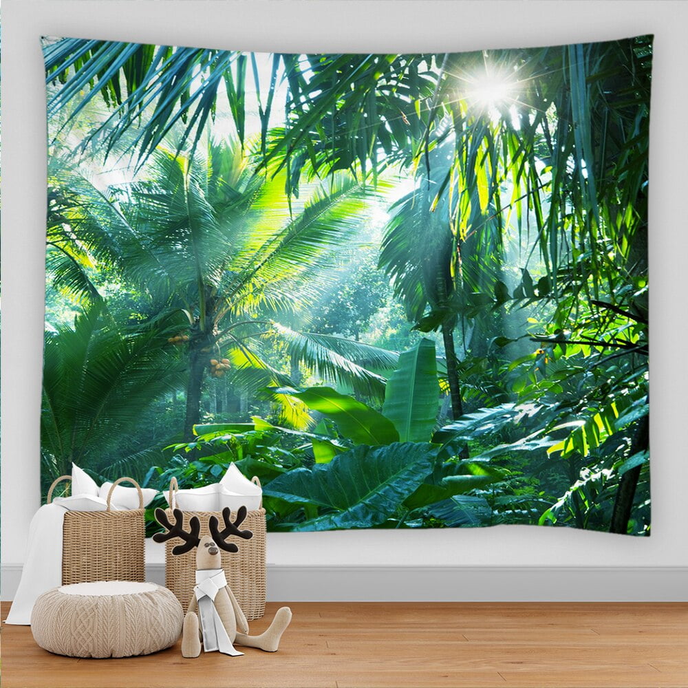 Forest Rainforest Tapestry Wall Hanging Sandy Beach Picnic Rug Camping ...