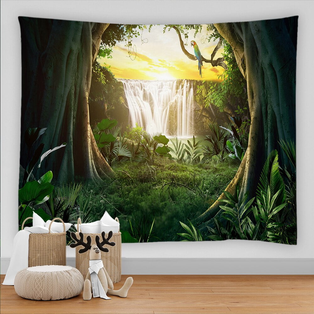 Forest Rainforest Tapestry Wall Hanging Sandy Beach Picnic Rug Camping ...
