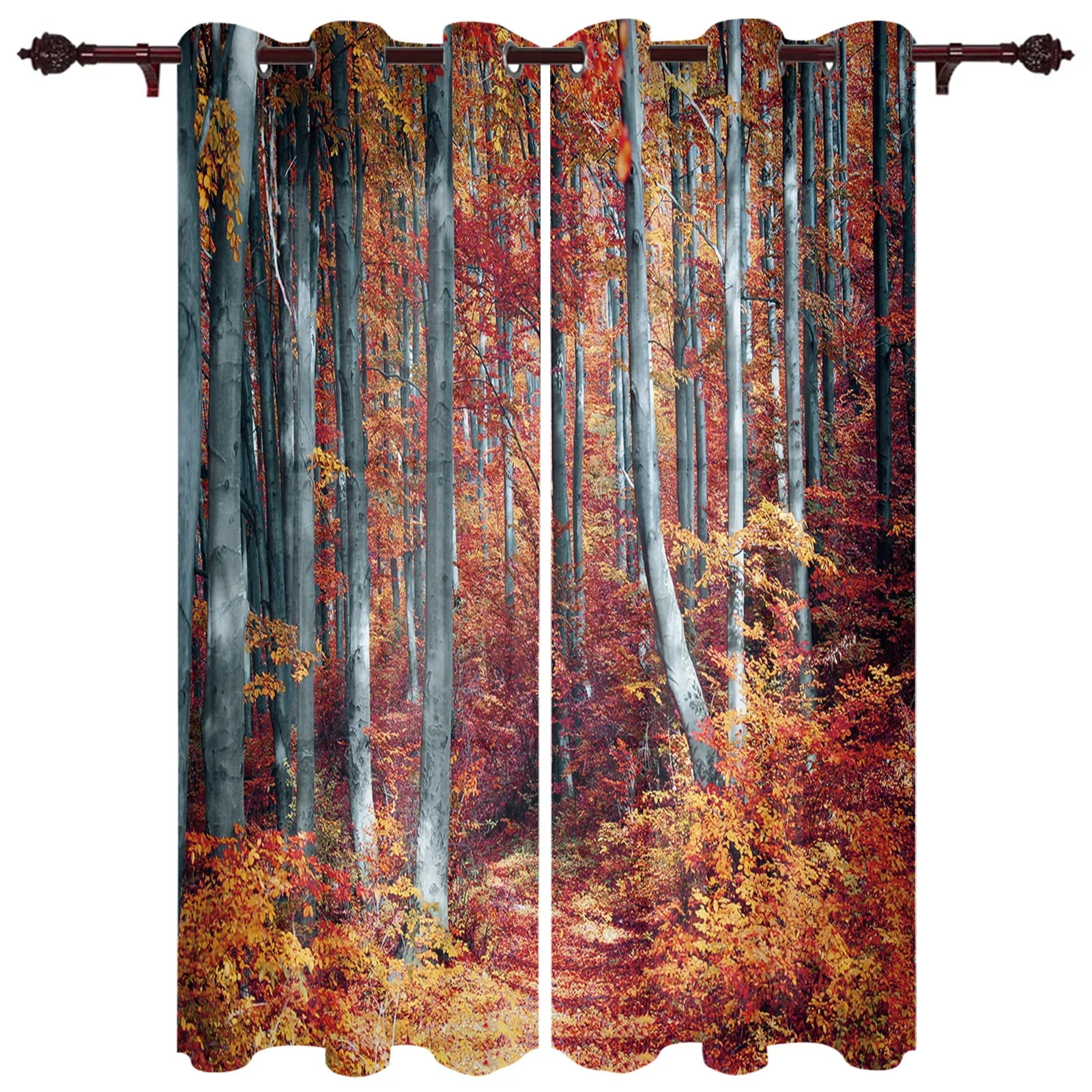Forest Red Mangrove Luxury Bedroom Kitchen Curtain Living Room ...