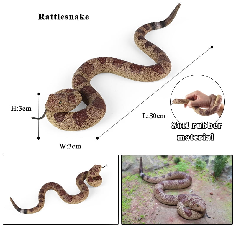 Forest Savage Snakes Animals TPR Rattlesnake Python Cobra Action Figures Lifelike Model ...