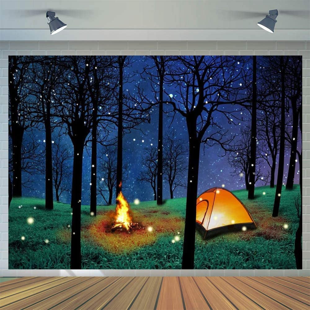 Forest Scene Camping Camp Decorations Backdrop Supplies Camping ...