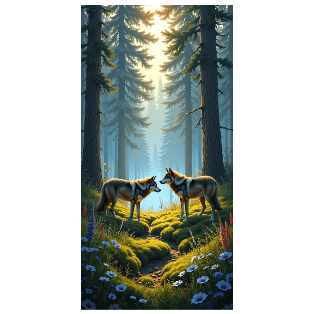 Forest Scene with Wolves Backdrop Banner Decorative Background for ...