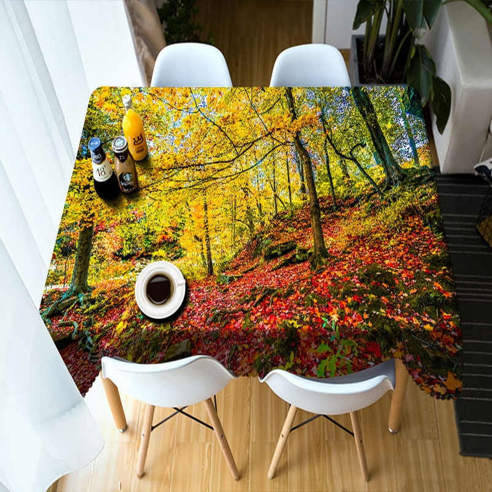 Forest Scenery Printing Rectangular Tablecloth for Dining Table Home ...