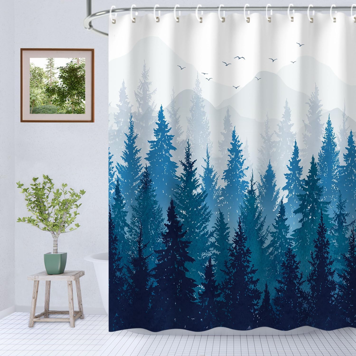 Forest Shower Curtain, Tree Shower Curtain, Rustic Shower Curtain ...