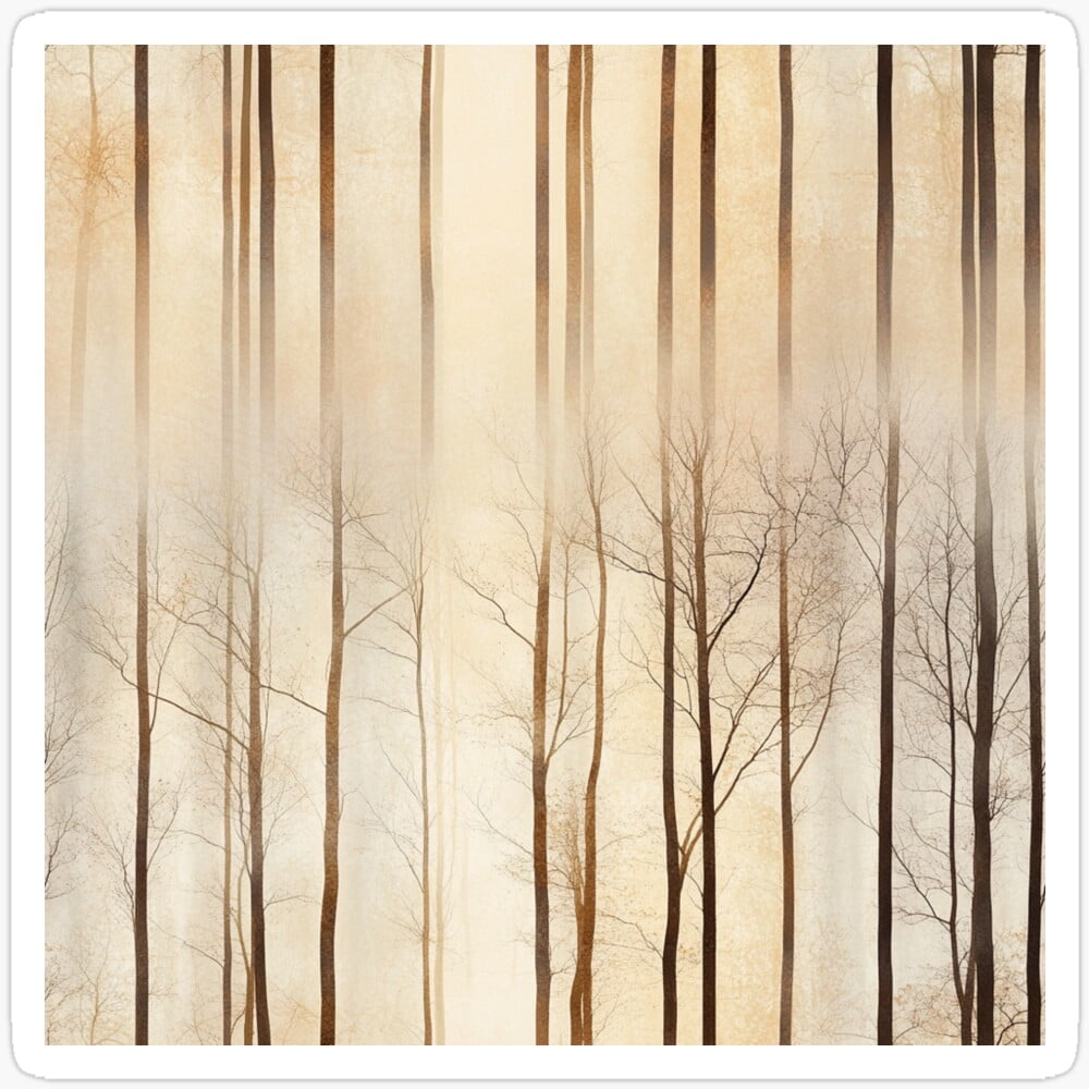 Forest Shrouded In Autumn Mist Sticker Kir-403 - Walmart.com