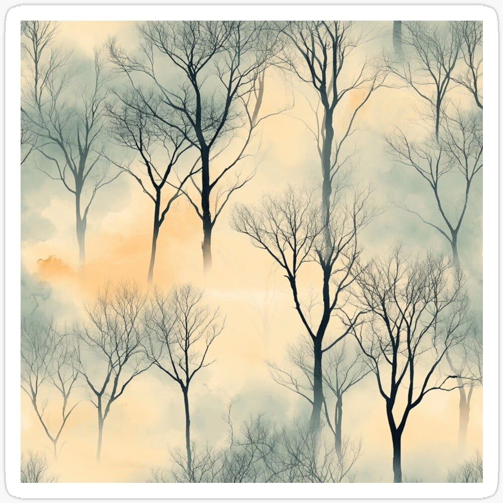 Forest Shrouded In Autumn Mist Sticker Kir-405 - Walmart.com