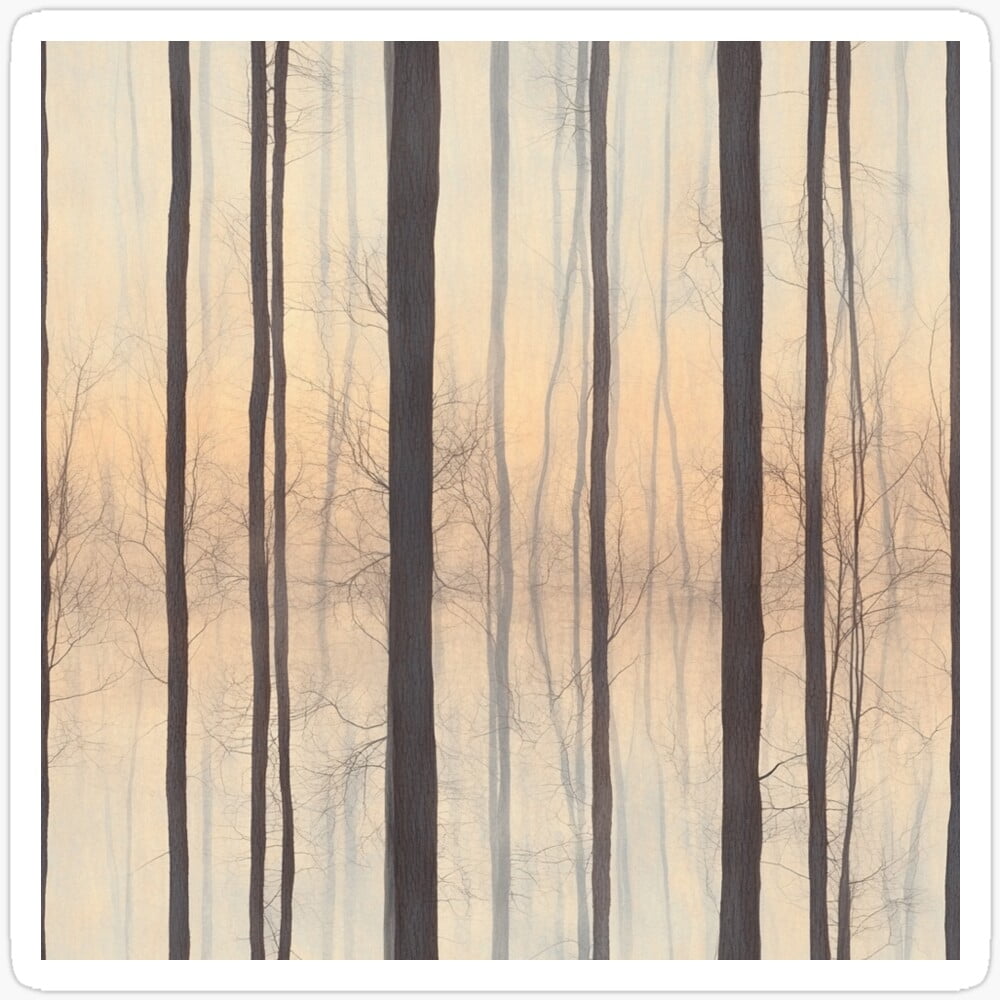 Forest Shrouded In Autumn Mist Sticker Kir-411 - Walmart.com