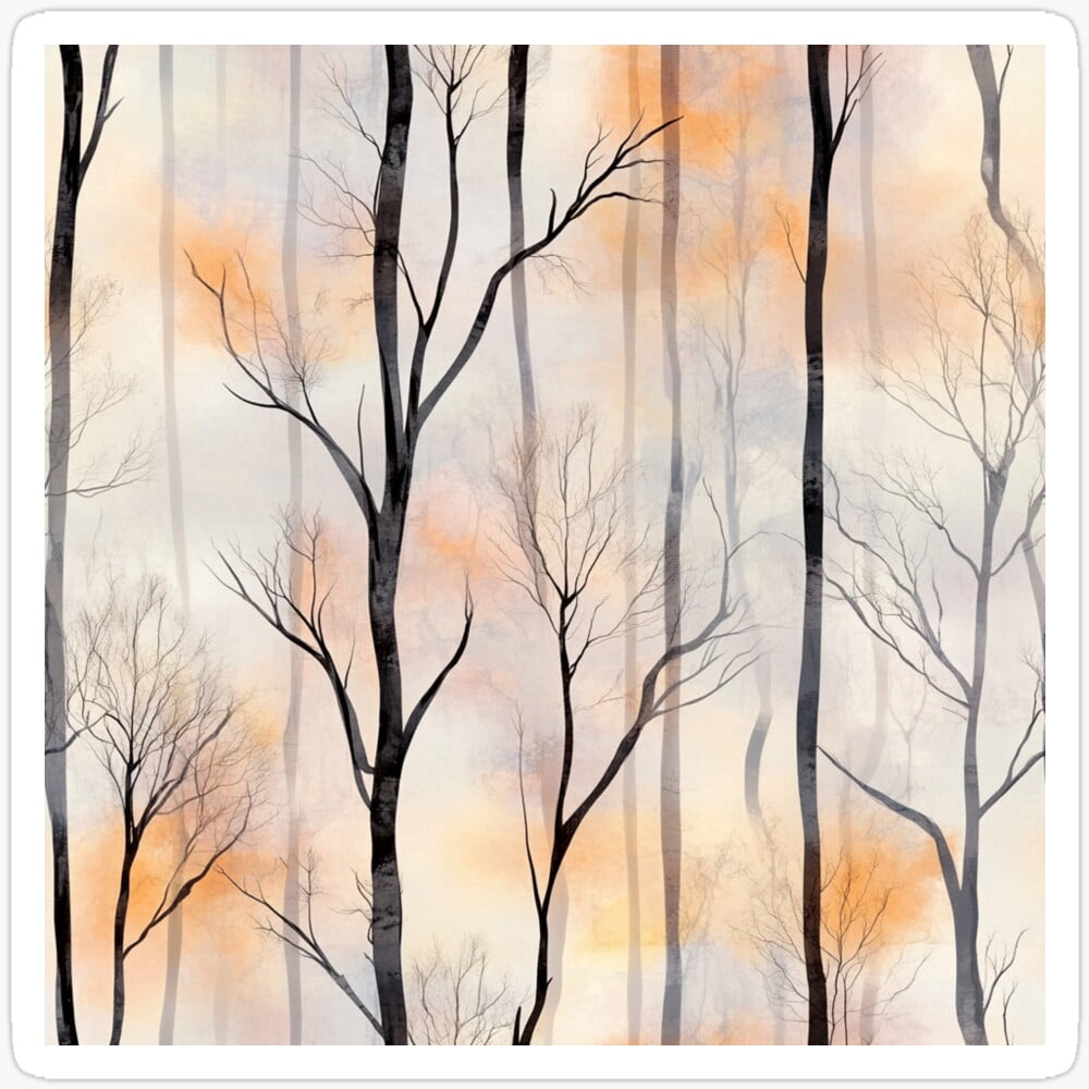 Forest Shrouded In Autumn Mist Sticker Kir-429 - Walmart.com