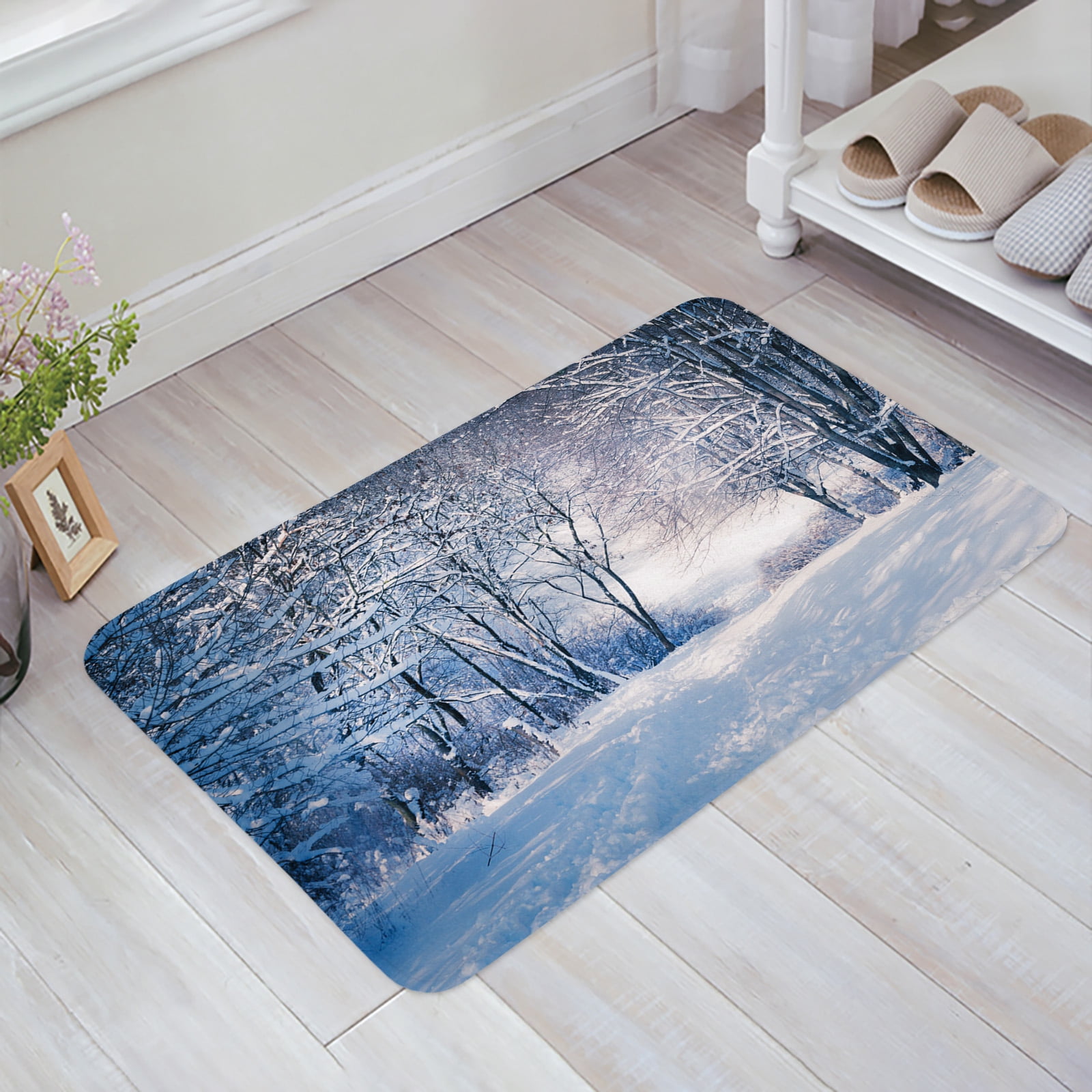 Forest Snow Landscape Beautiful Entrance Doormat Kitchen Mat Carpet ...