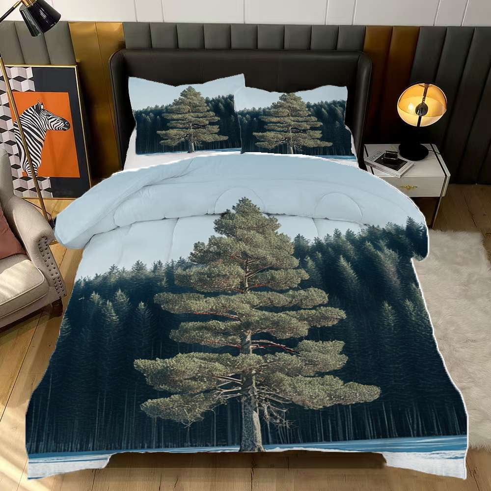 Forest Solitude Scene Comforter Set Full Size Bedding Set For Travl ...