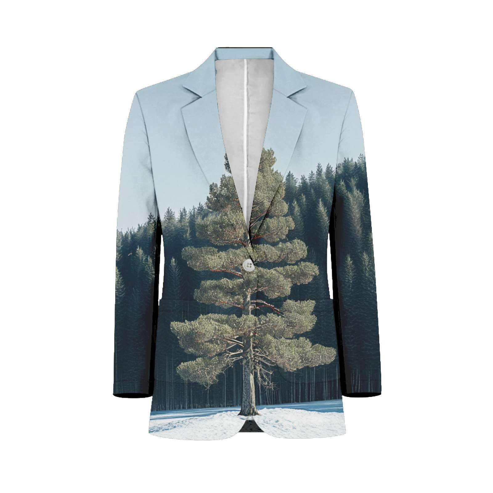 Forest Solitude Scene Mens Suits Shawl Collar Slim Fit Suit Mens Groom ...