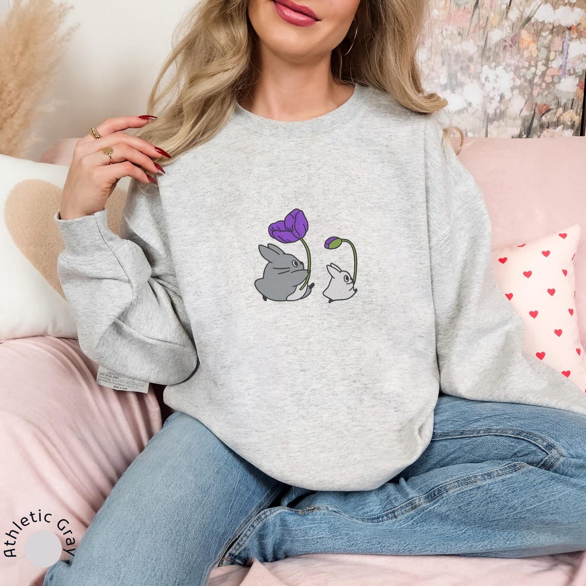 Forest Spirits And Flowers Sweatshirt, Whimsical Nature-Inspired ...