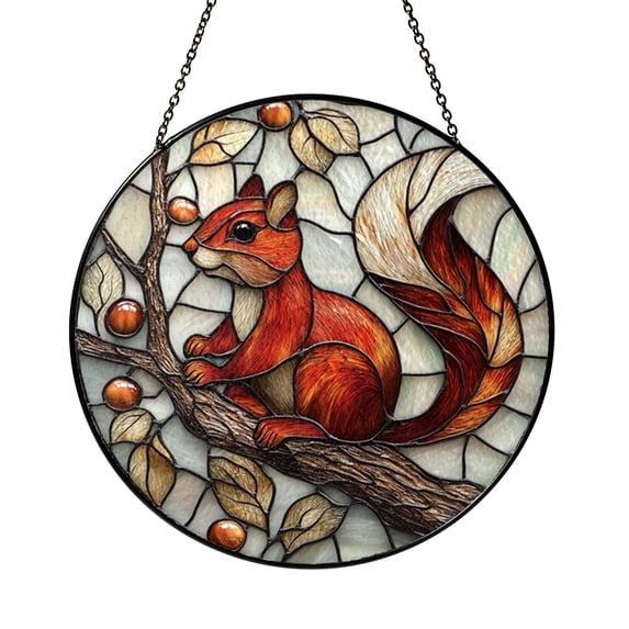 Forest Squirrel Glass Suncatcher – Decorative Nature Window - Walmart.com