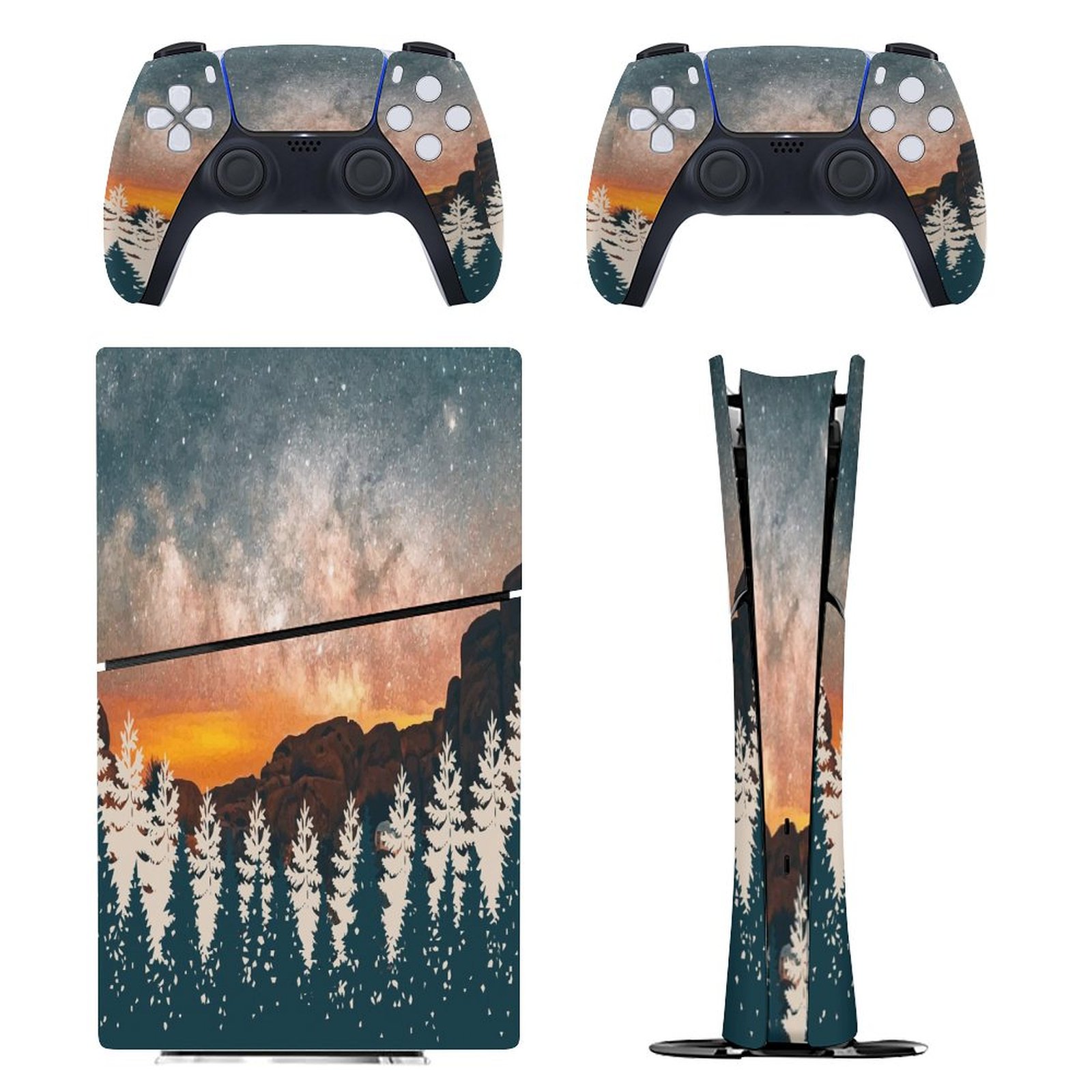 Forest Starry Night PS5/PS5 Slim Digital Disc Skin Sticker For Console ...