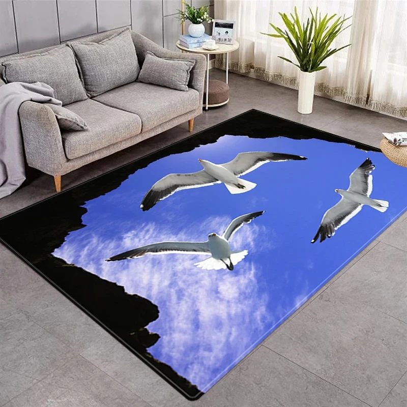 Forest Sunrise Scenery Carpet Natural Landscape Rugs for Home Living ...