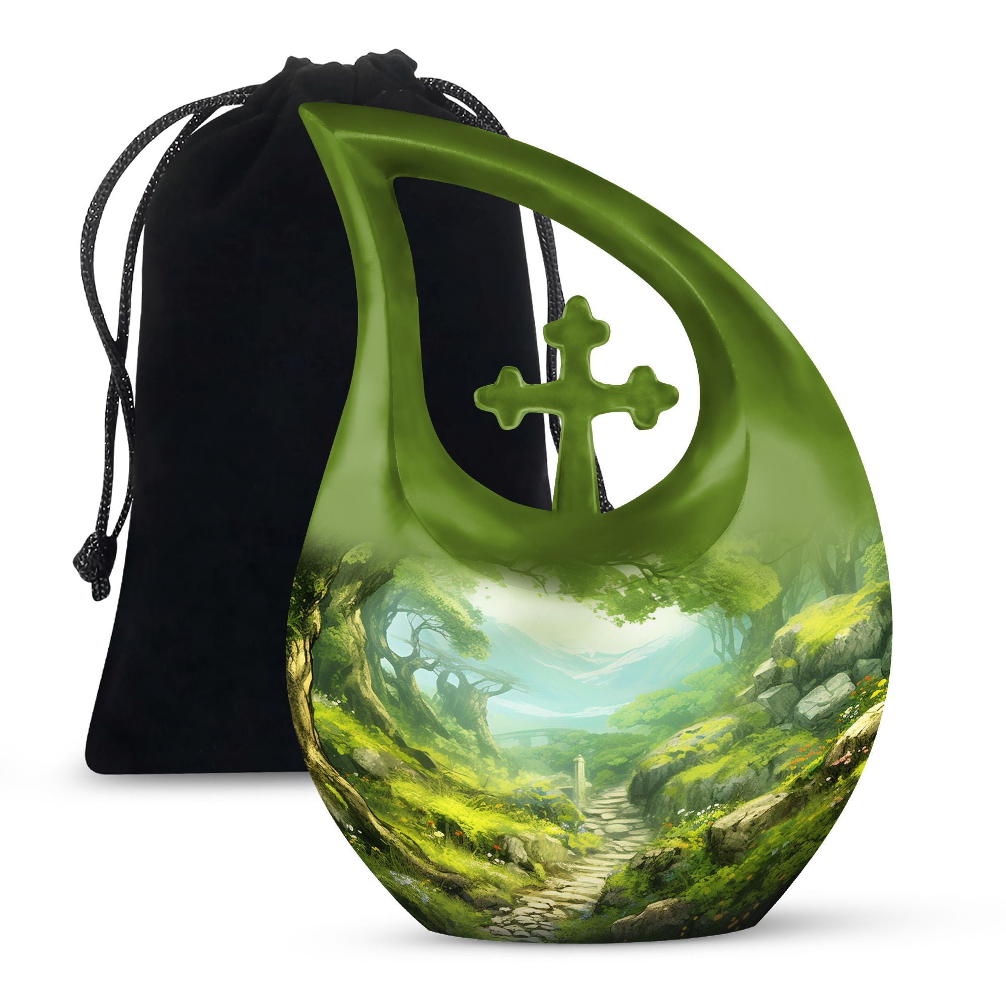 Forest Sunset Urn - Large Urns For Human Ashes Adult Female - Mom Urn ...