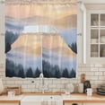Forest Swag Curtains Valance and Tier Set, Fog Misty Mountains Pine ...