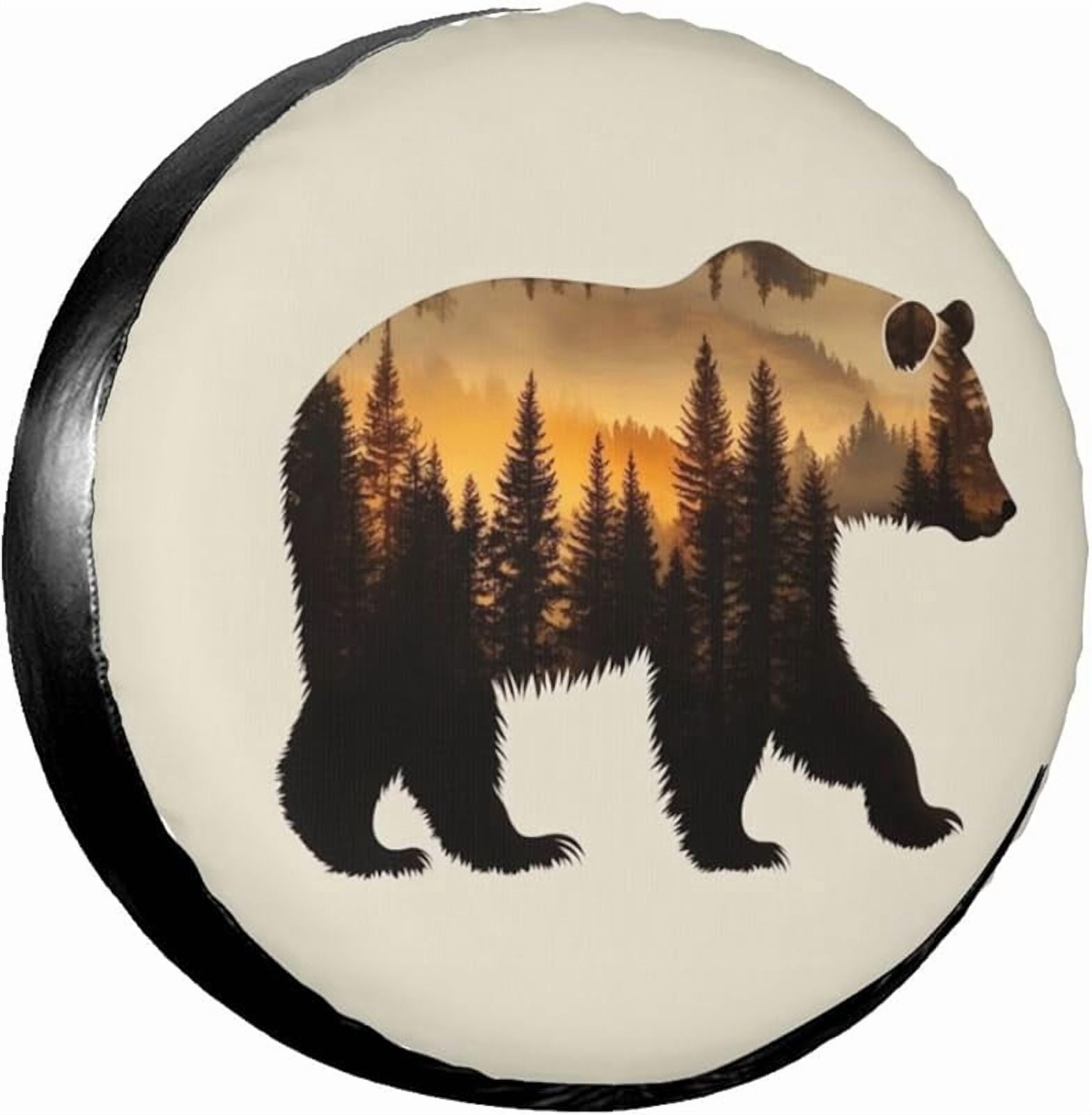 Forest-Themed Bear Spare Tire Cover for Rv SUV Trailer Truck Camper ...