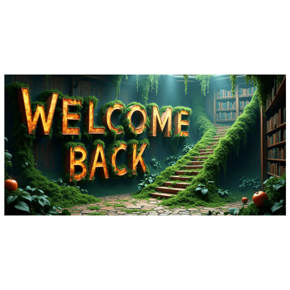 Forest Themed Welcome Back Banner with Butterflies and Roots Decor ...