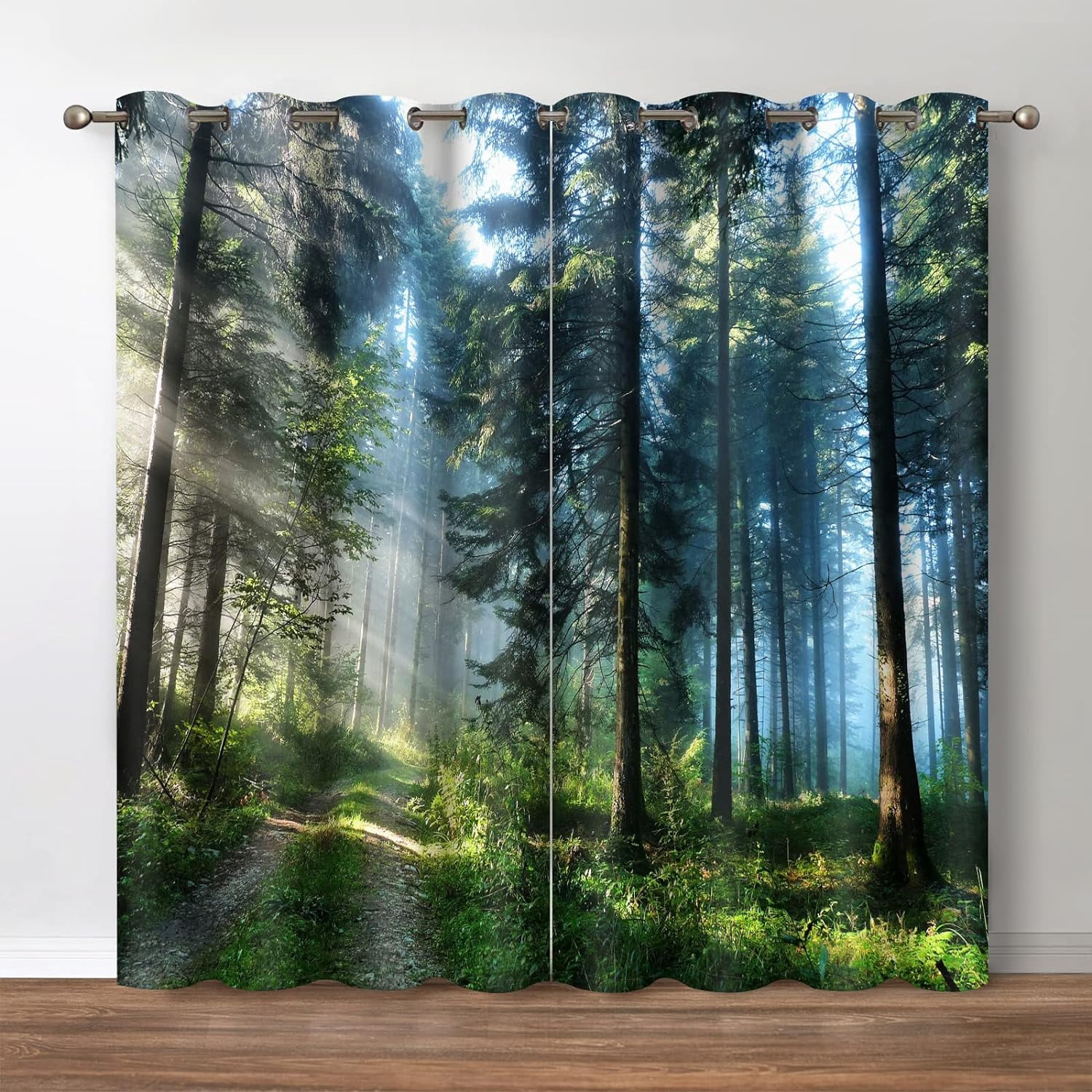 Forest Tree Blackout Curtains - Blocking Window Curtain with Jungle ...