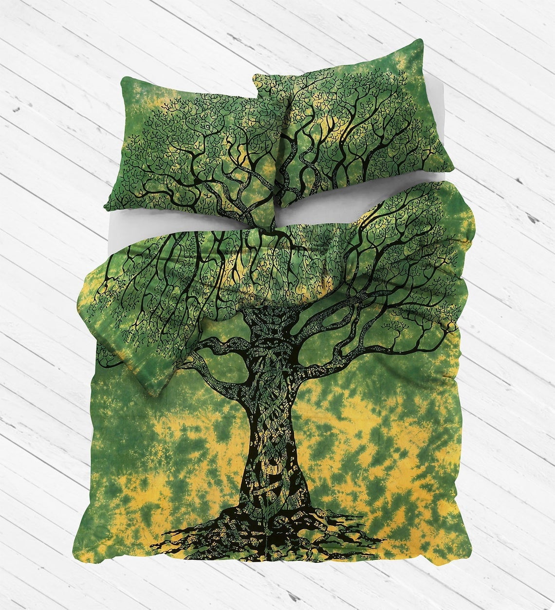 Forest Tree Of Life Duvet Set - Cotton Bedding Set With Pillow Cover ...