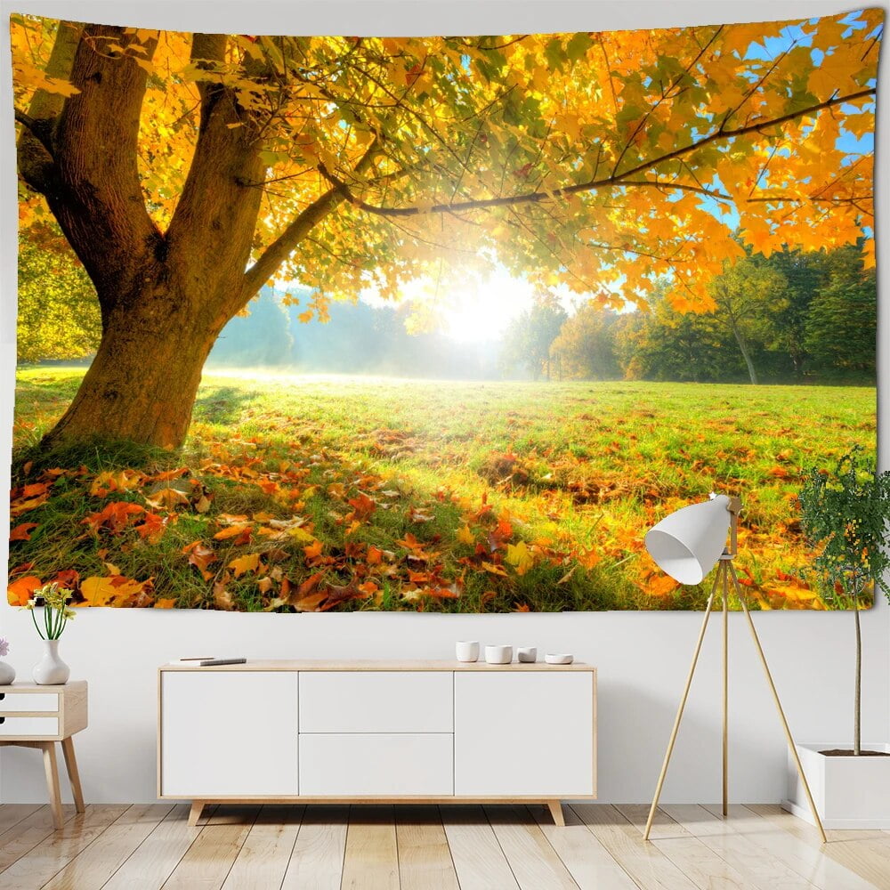 Forest Tree Tapestry Wall Hanging Nature Sce Tapestries Sunlight Beach ...