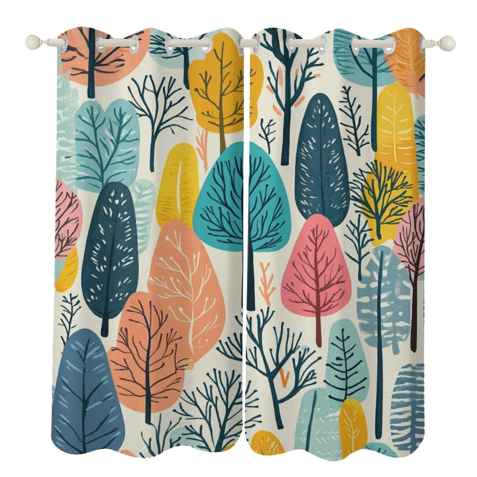 Forest Trees (16) 2 Panels 3D Printing Pattern Curtain for Bedroom ...