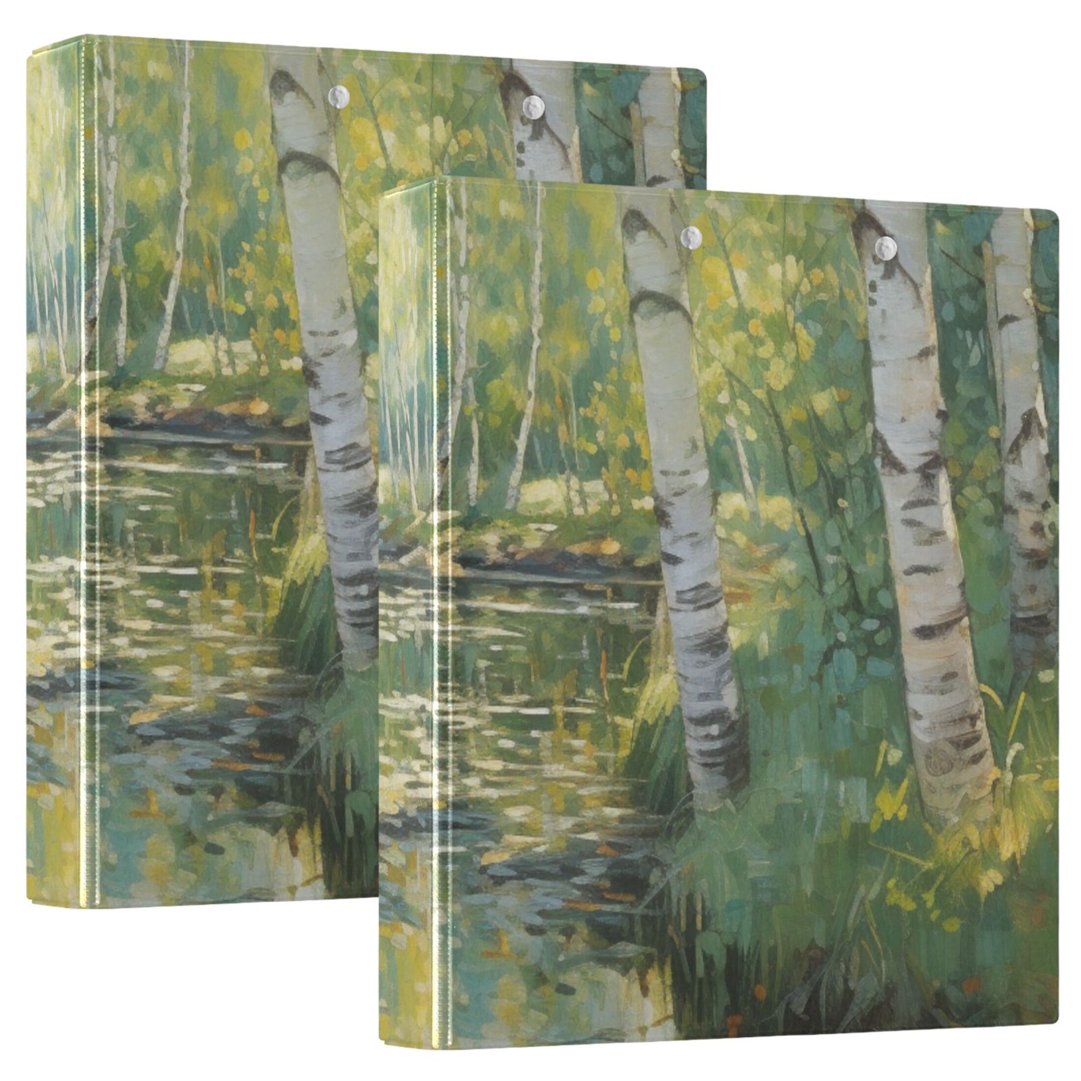 Forest Trees Hardcover 3 Ring Binder 1.5 inch Round Rings with Interior ...