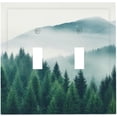 Forest Trees Mountain Light Switch Cover Plate, Double Toggle 2 Gang ...