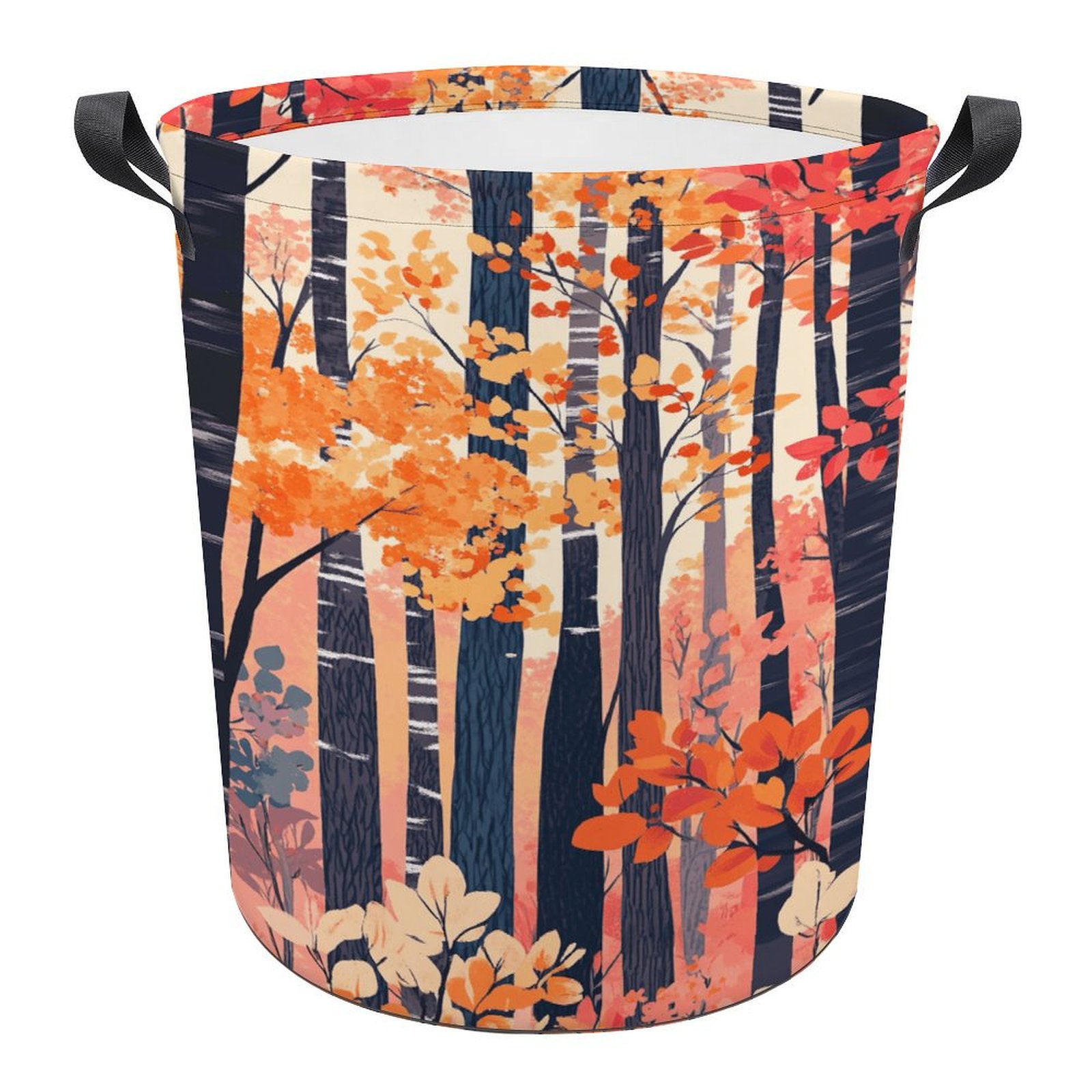 Forest Trees Print Foldable Laundry Basket for Clothes Storage Hamper ...