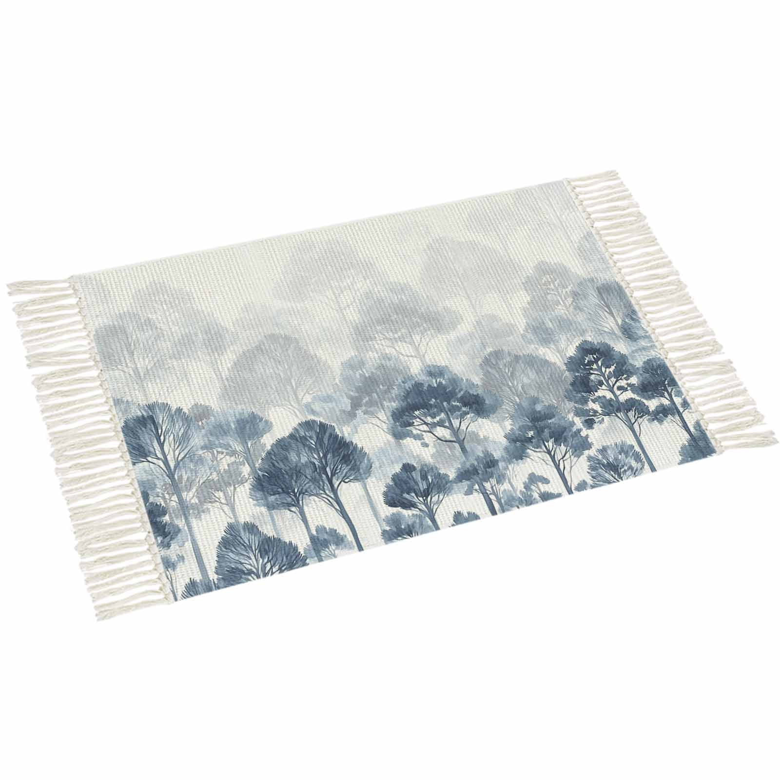 Forest Trees Washable Bath Rug - 2x3 Entry Rug Washable Indoor Bathroom ...