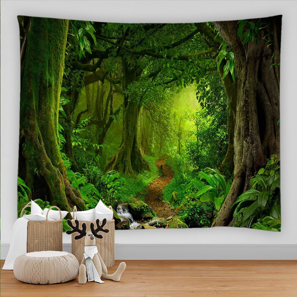 Forest Tropical Rainforest Tapestry Wall Hanging landscape Wall Cloth ...
