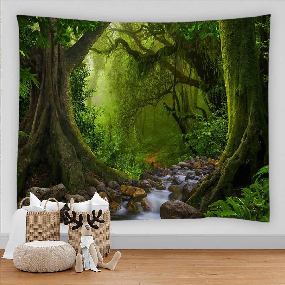 Forest Tropical Rainforest Tapestry Wall Hanging landscape Wall Cloth ...