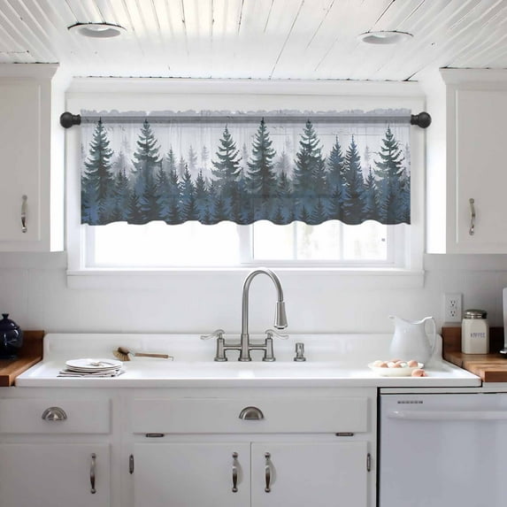 Forest Valance Curtains for Kitchen/Living Room/Bathroom/Bedroom Window ...