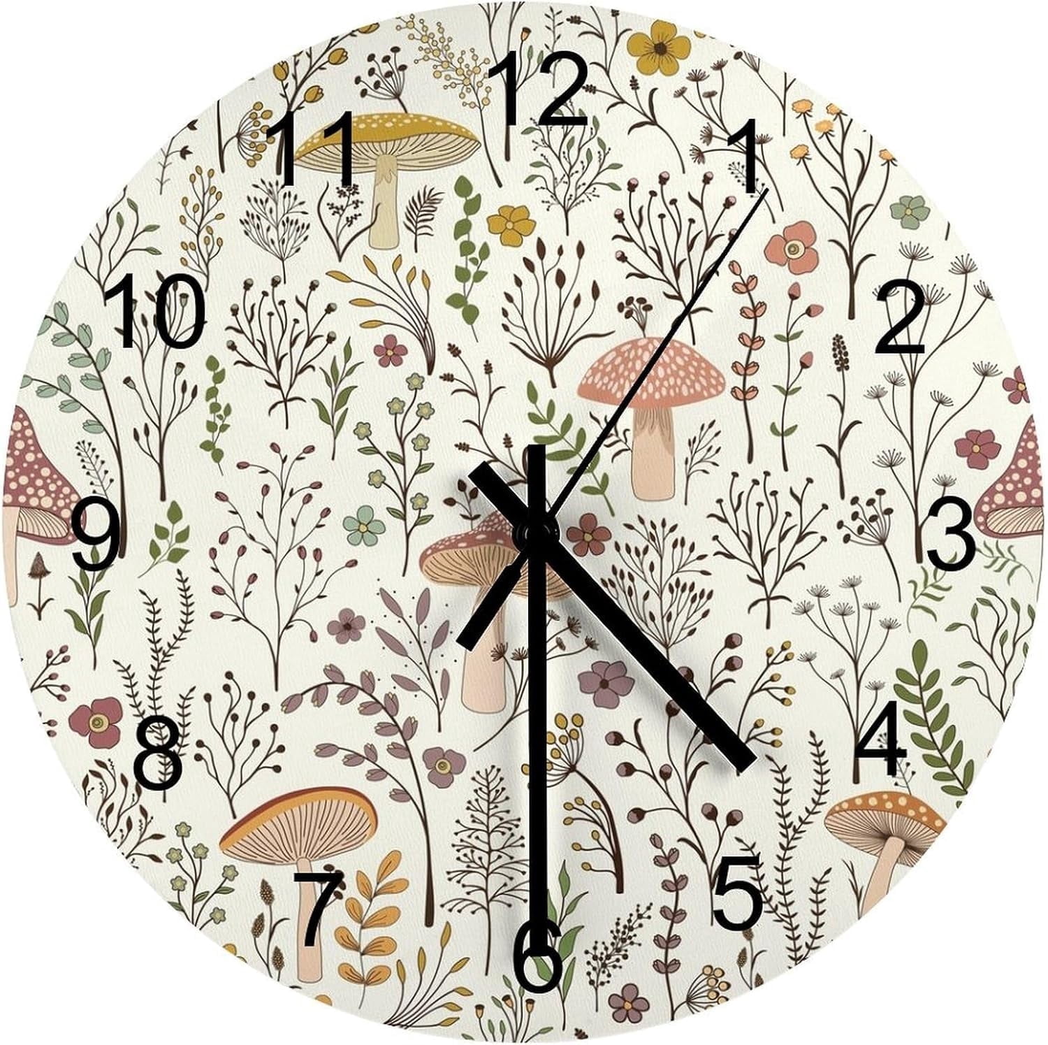Forest Wall Clock, Watercolor Mountain Forest Nature Tree Woodland ...