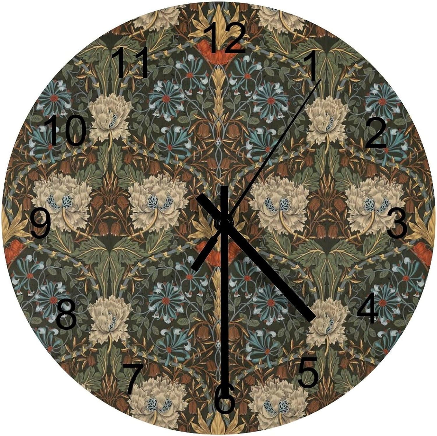 Forest Wall Clock, Watercolor Mountain Forest Nature Tree Woodland ...