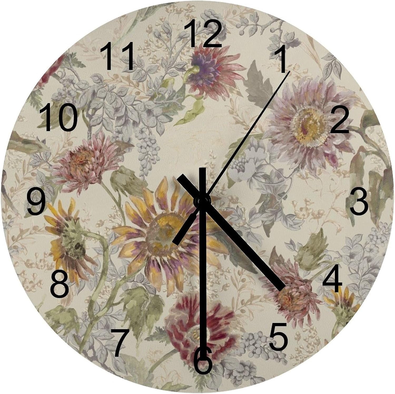 Forest Wall Clock, Watercolor Mountain Forest Nature Tree Woodland ...