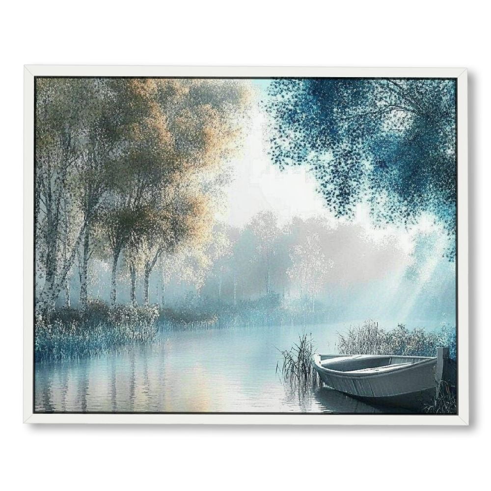 Forest Wall Decor/Blue Canvas Prints/Botanical Plant Wall Art/White ...