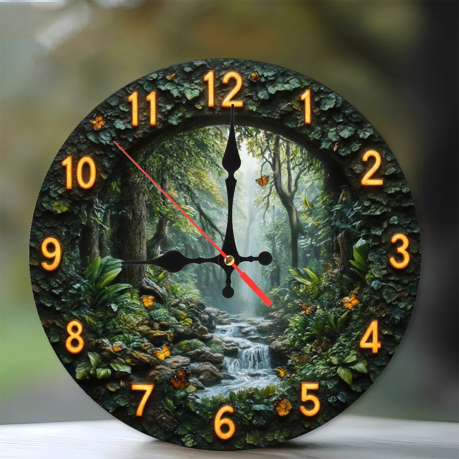 Forest Waterfall Clock Mystical Nature Wall Clock Decor Home Decor 10 ...