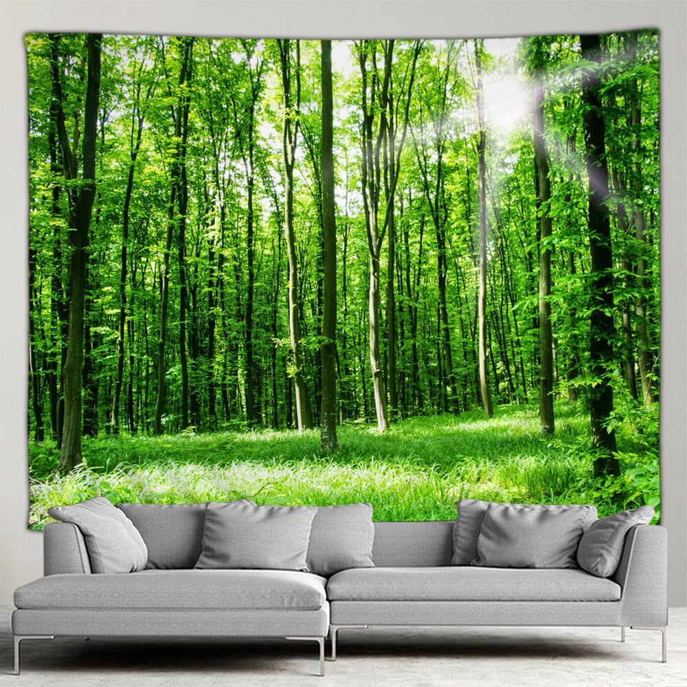 Forest Waterfall Landscape Tapestry Outdoor Garden Poster Nature ...