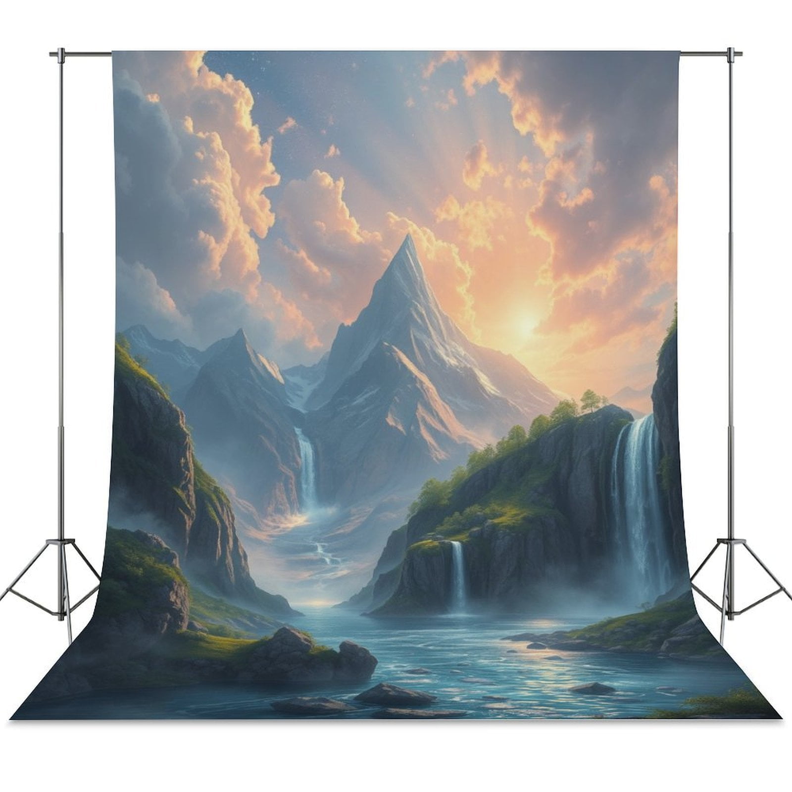 Forest Waterfalls Decorations BackdropPortrait Photography Background ...