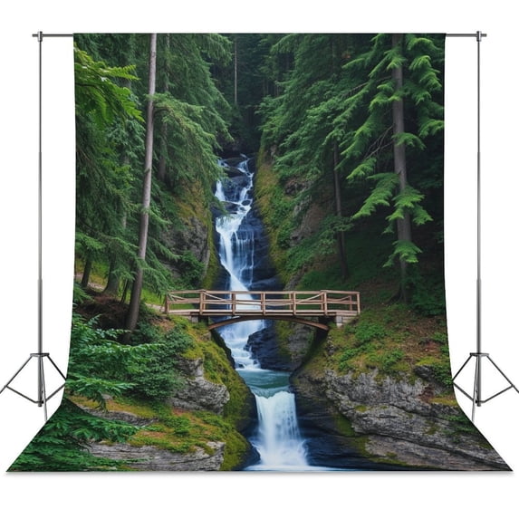 Forest Waterfalls Decorations BackdropPortrait Photography Background ...